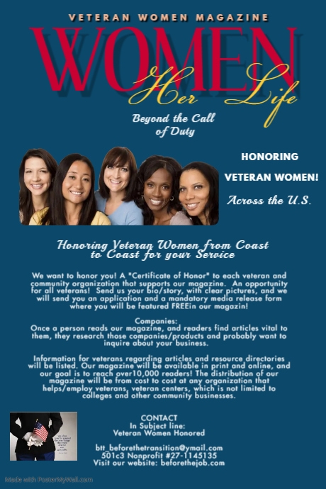 Her Life a Veteran Women Magazine | PosterMyWall