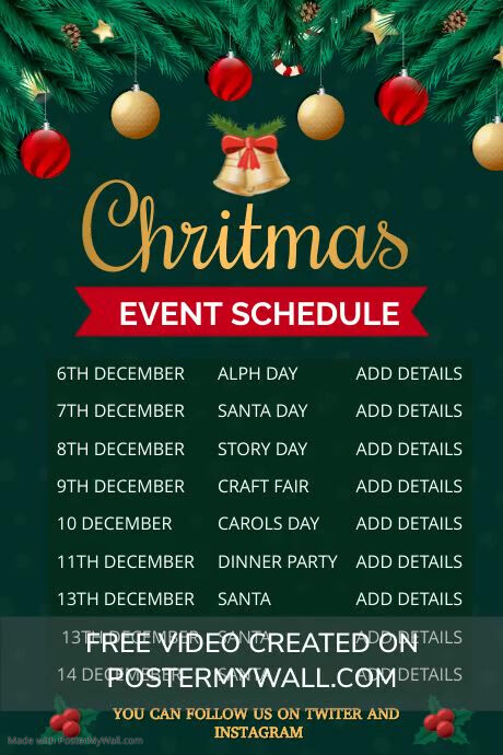 Copy of Christmas event schedule | PosterMyWall