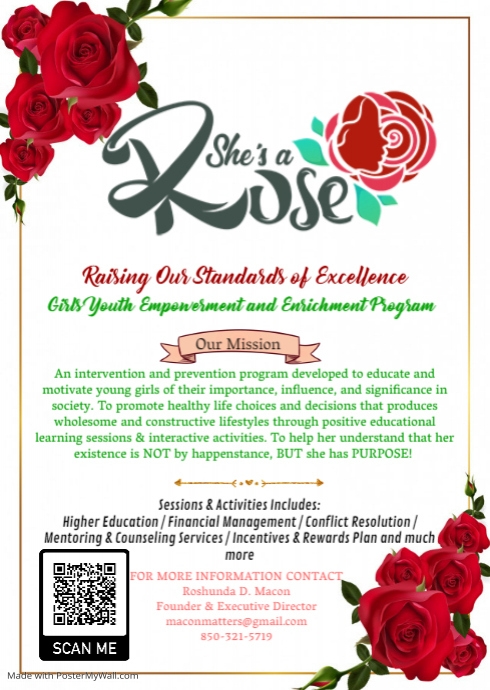 Copy of Copy of She's A Rose Introduction Flyer | PosterMyWall