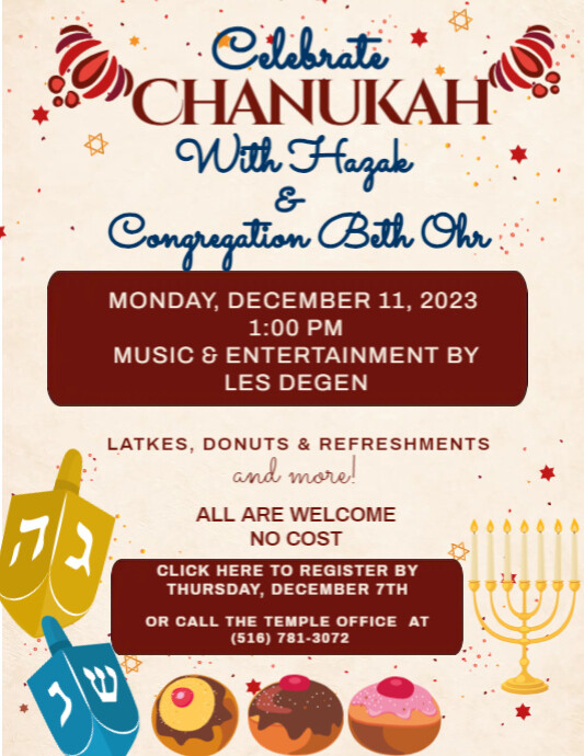 Chanukah Celebration Invitation Template | PosterMyWall