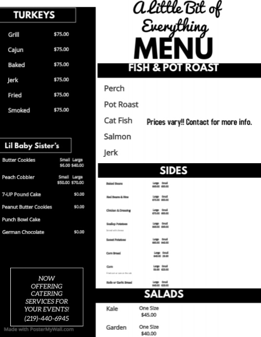 Copy of Copy of Copy of Restaurant Menu | PosterMyWall