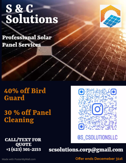 Solar Panel Cleaning Flyer | PosterMyWall