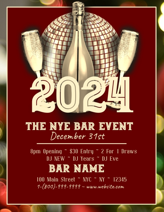 New Year's Eve Bar Party Template | PosterMyWall