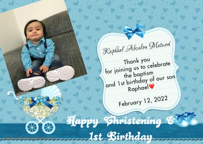 Copy of Copy of Baby BOY dedication invite | PosterMyWall
