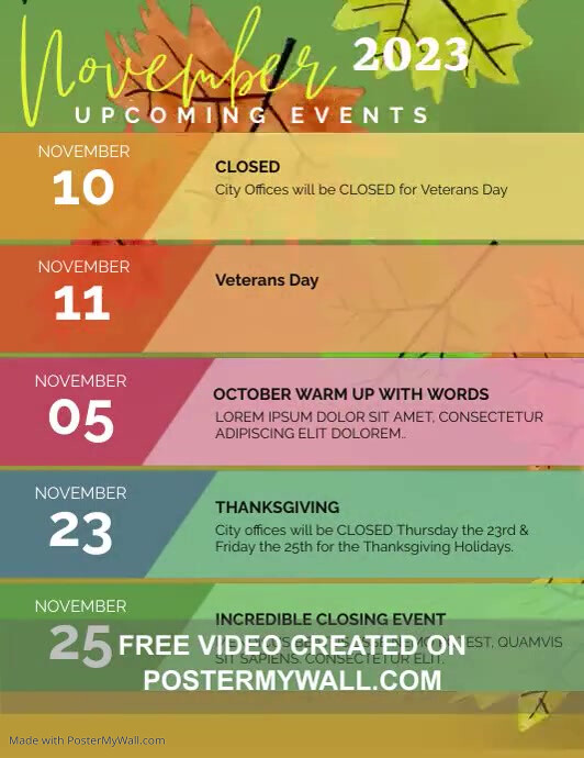 Copy of Autumn September October upcoming events | PosterMyWall