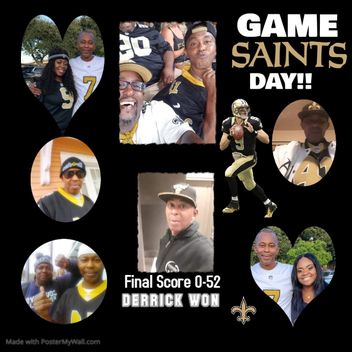 Copy of SAINTS GAME DAY FOOTBALL FLYER TEMPLATE | PosterMyWall