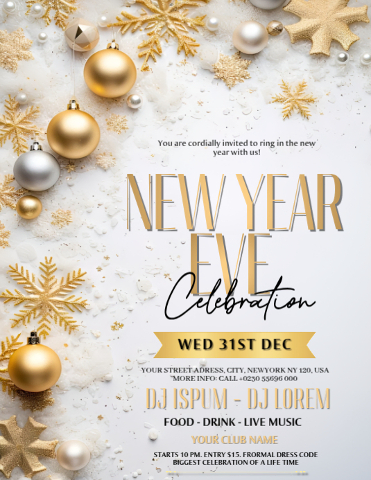 New Year Eve Party Invitation Poster. (1) Template | PosterMyWall
