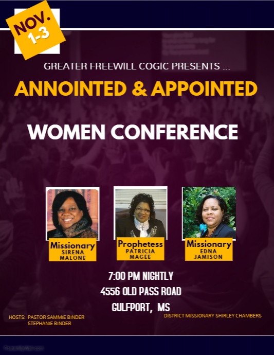 Greater Freewill Women's Conference | PosterMyWall