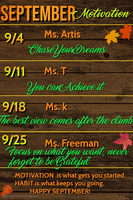 September Calendar of Events | PosterMyWall