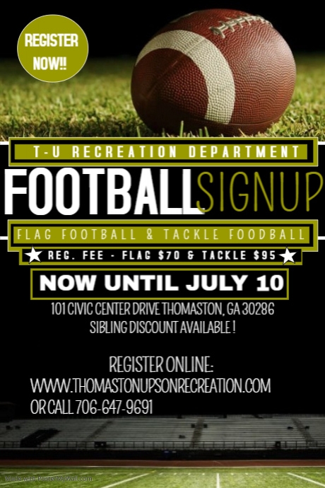 Copy of Football registration | PosterMyWall