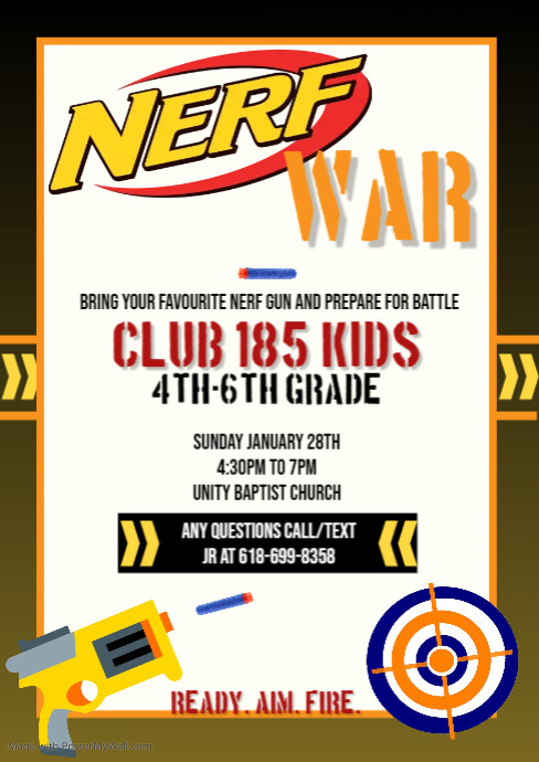 Copy of Template birthday boys nerf | PosterMyWall