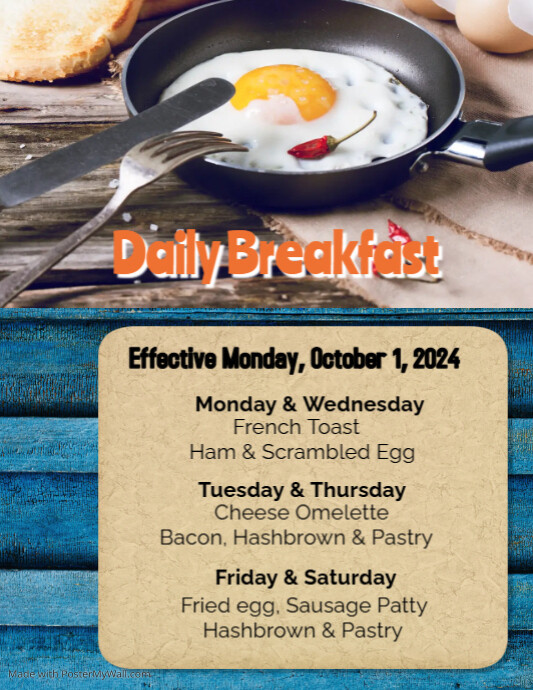 Copy of Restaurant Menu Breakfast Brunch Flyer | PosterMyWall