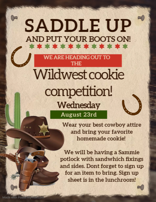 Beige wild west party invite flyer | PosterMyWall
