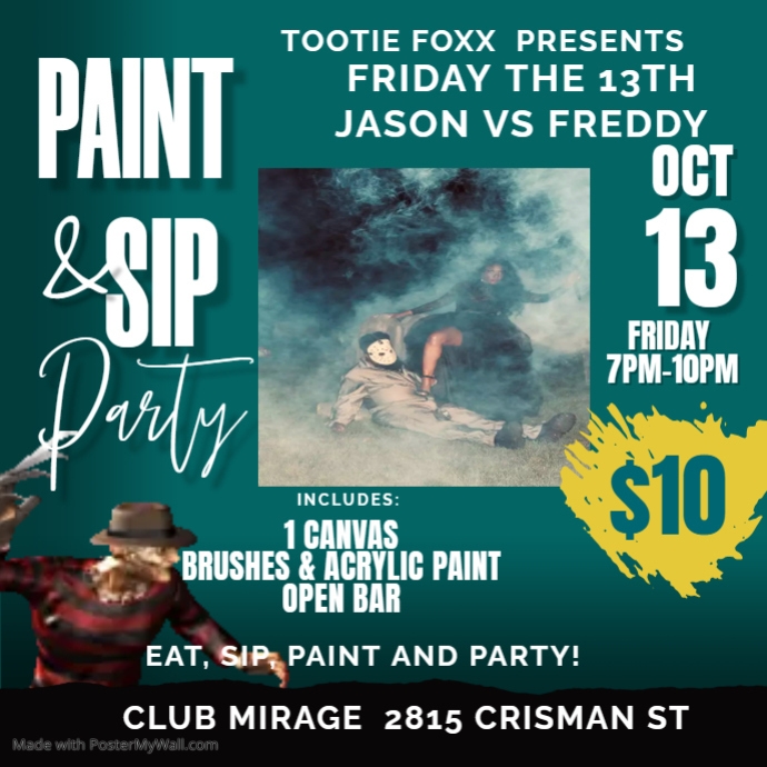 Paint and sip party van gogh template | PosterMyWall
