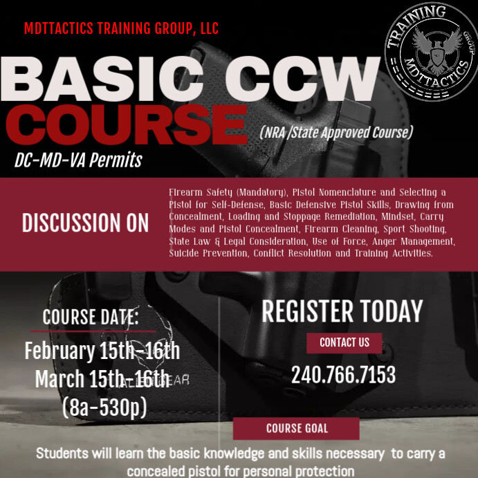 NEW CCW COURSE | PosterMyWall