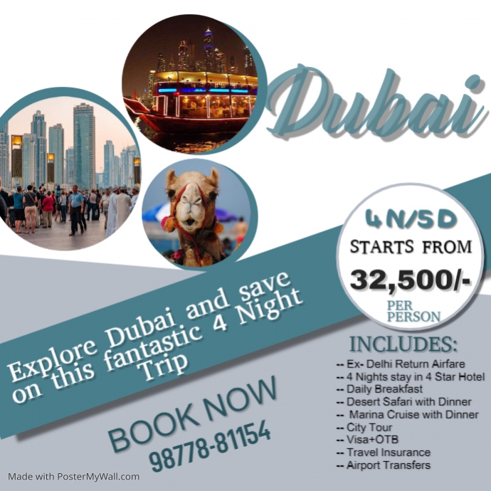 Copy of Copy of Copy of Dubai Travel Flyer Template | PosterMyWall