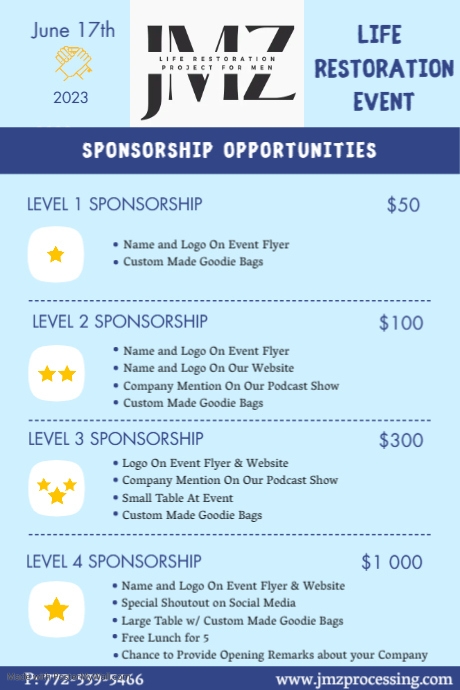 Sky Blue Event Sponsorship Poster | PosterMyWall