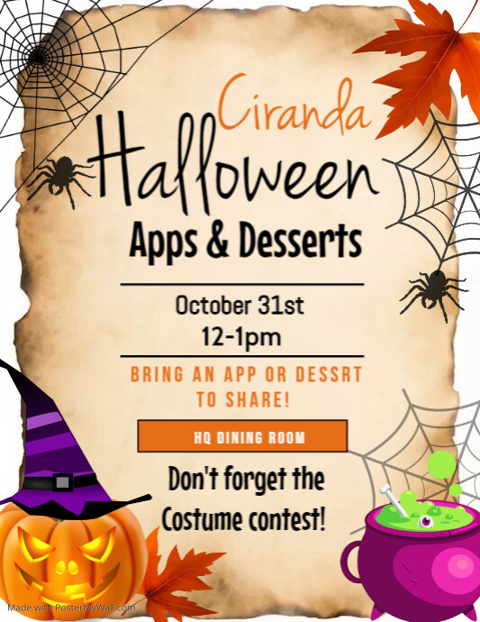 Spooky Dinner Halloween Menu | PosterMyWall