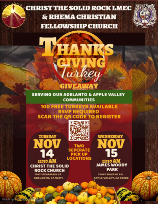 Thanksgiving Turkey Giveaway Flyer | PosterMyWall
