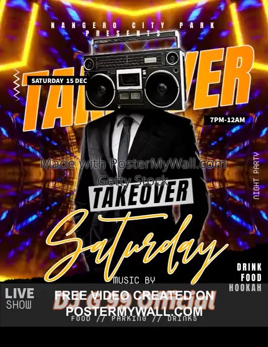 Takeover Saturday Party Video | PosterMyWall