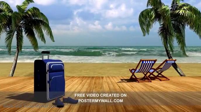 Beach Vacations Zoom Virtual Background Video | PosterMyWall