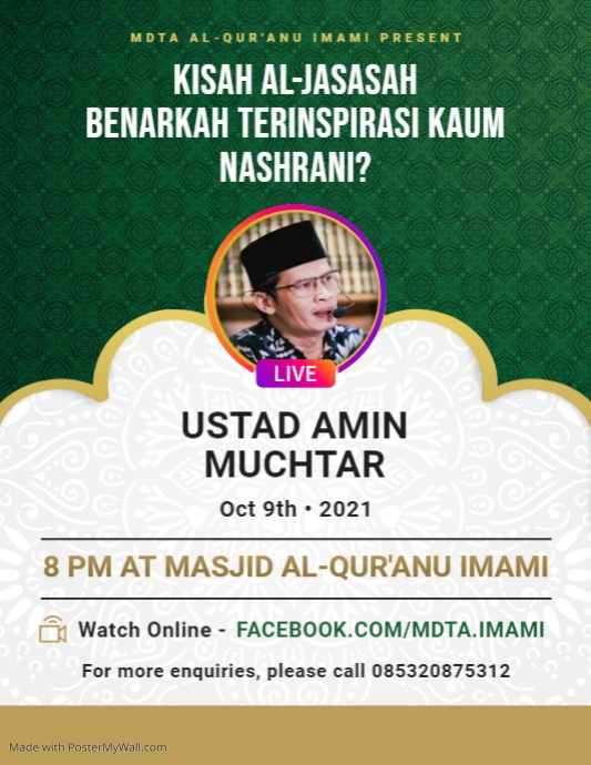 Copy of Green Islamic Sermon Invitation Flyer | PosterMyWall