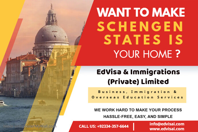 Red Immigration Consultants Landscape Poster Template | PosterMyWall