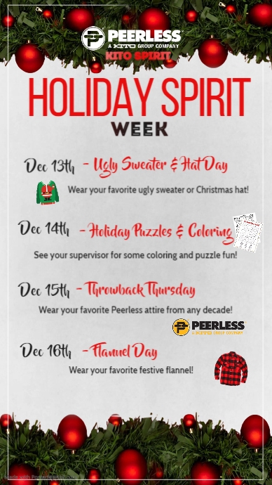 Holiday Spirit Week | PosterMyWall