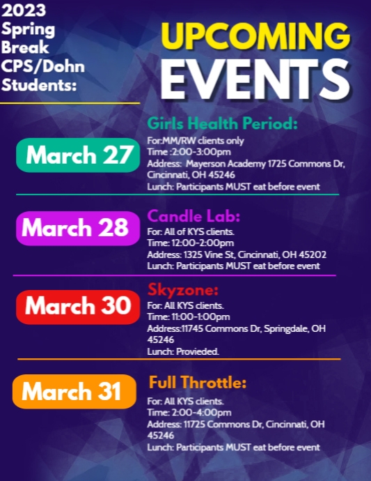 Upcoming Events | PosterMyWall