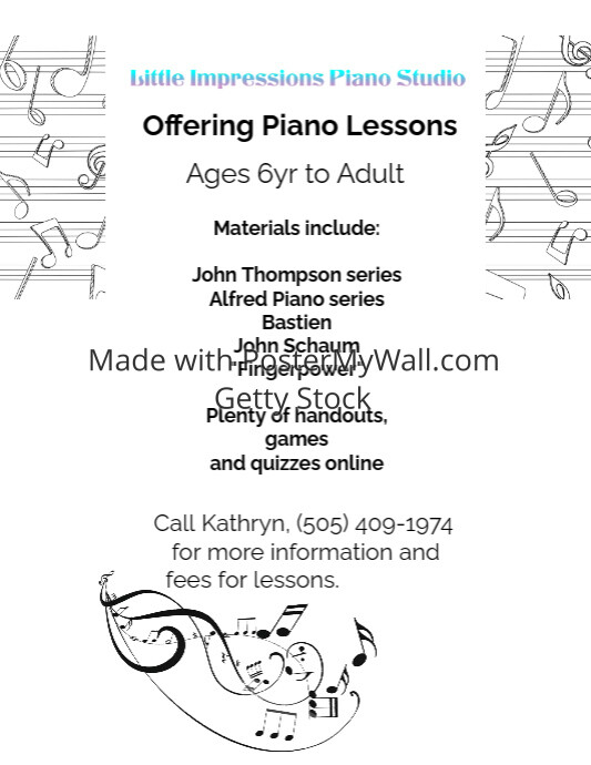 Piano Lessons poster advert | PosterMyWall