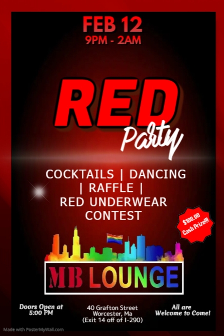 Copy of Club Red Party Flyer Template | PosterMyWall