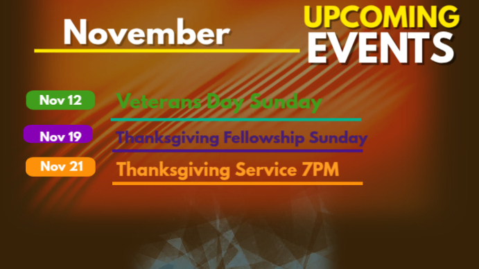 Upcoming Events (Nov) | PosterMyWall