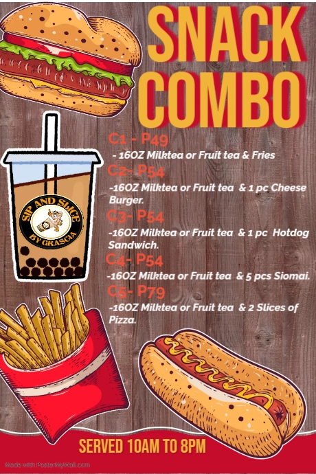 Snack Menu Design Template | PosterMyWall