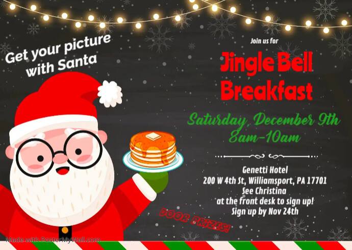 Breakfast with Santa party invitation | PosterMyWall