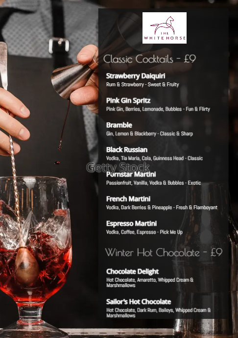 Cocktail Menu Dec 2020 | PosterMyWall
