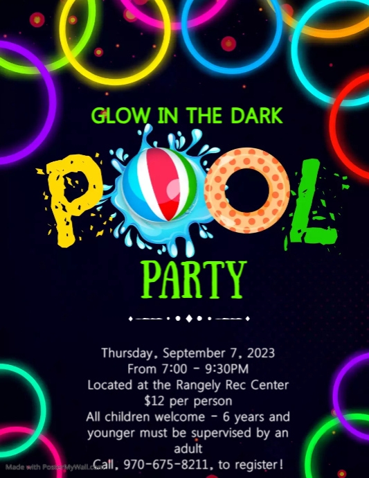 Glow pool birthday party invitation | PosterMyWall