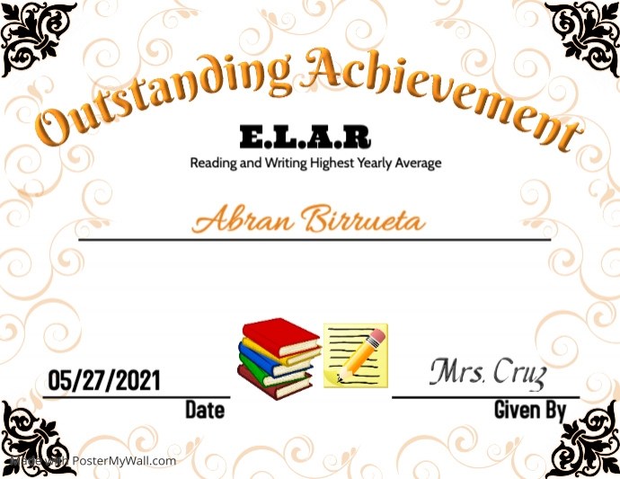 Reading Award | PosterMyWall