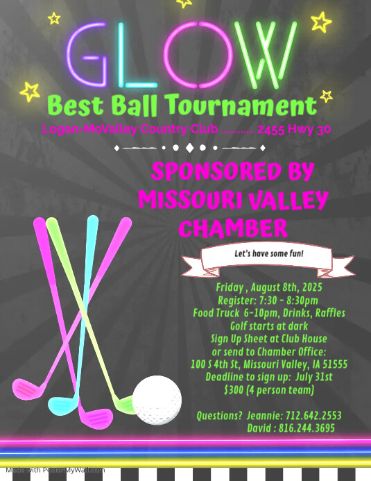 Glow golf party Birthday Invitation | PosterMyWall