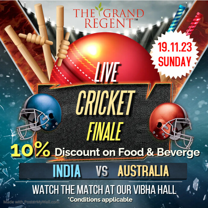 Copy of Cricket, Games, Match | PosterMyWall