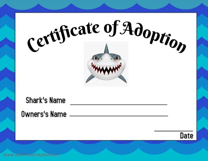 Copy of Copy of Certificate of Participation (Sharks) | PosterMyWall
