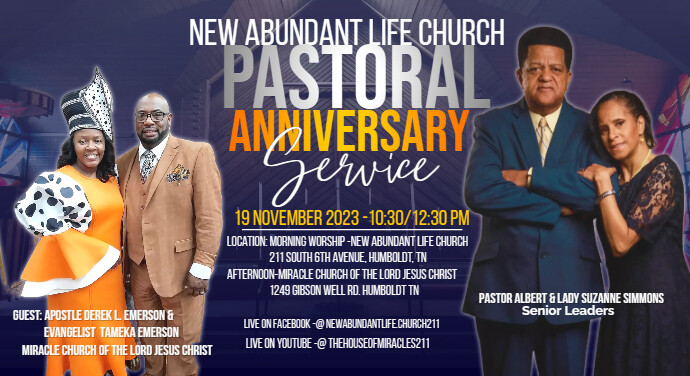 NALC Pastoral Anniversary Service | PosterMyWall