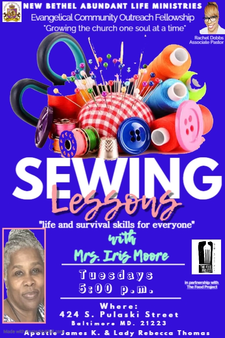 Sewing Lessons Poster | PosterMyWall