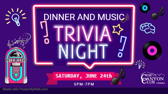 Copy of Dinner & Themed Trivia Night Facebook Cover Video | PosterMyWall