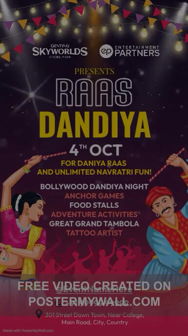 Navratri Dandiya Raas Event Template | PosterMyWall