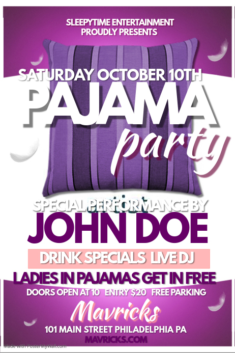 Pajama Party Template | PosterMyWall