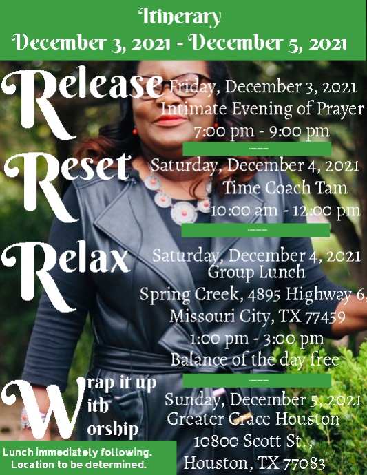 Release, ReSet, Release Weekend Itinerary | PosterMyWall