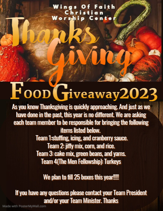 Thanksgiving Food Drive Flyer | PosterMyWall