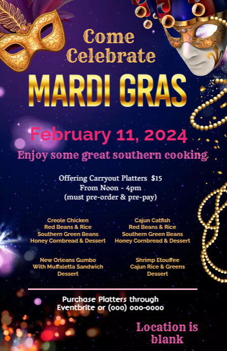 mardi gras, mardi gras party, fat tuesday | PosterMyWall