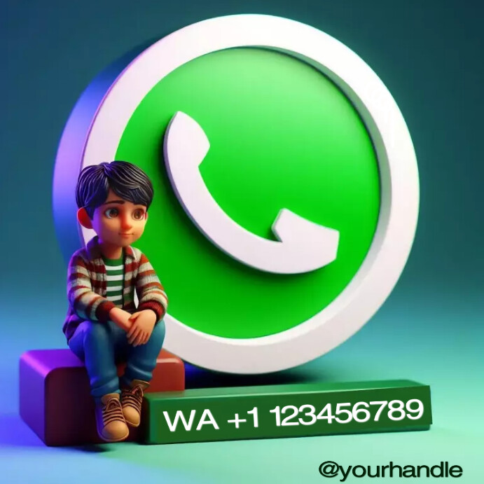 2D Whatsapp Logo Contact Branding Template | PosterMyWall