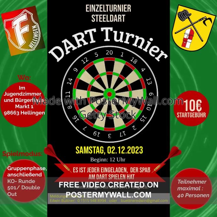 Green Dart Night Competition Square Video | PosterMyWall